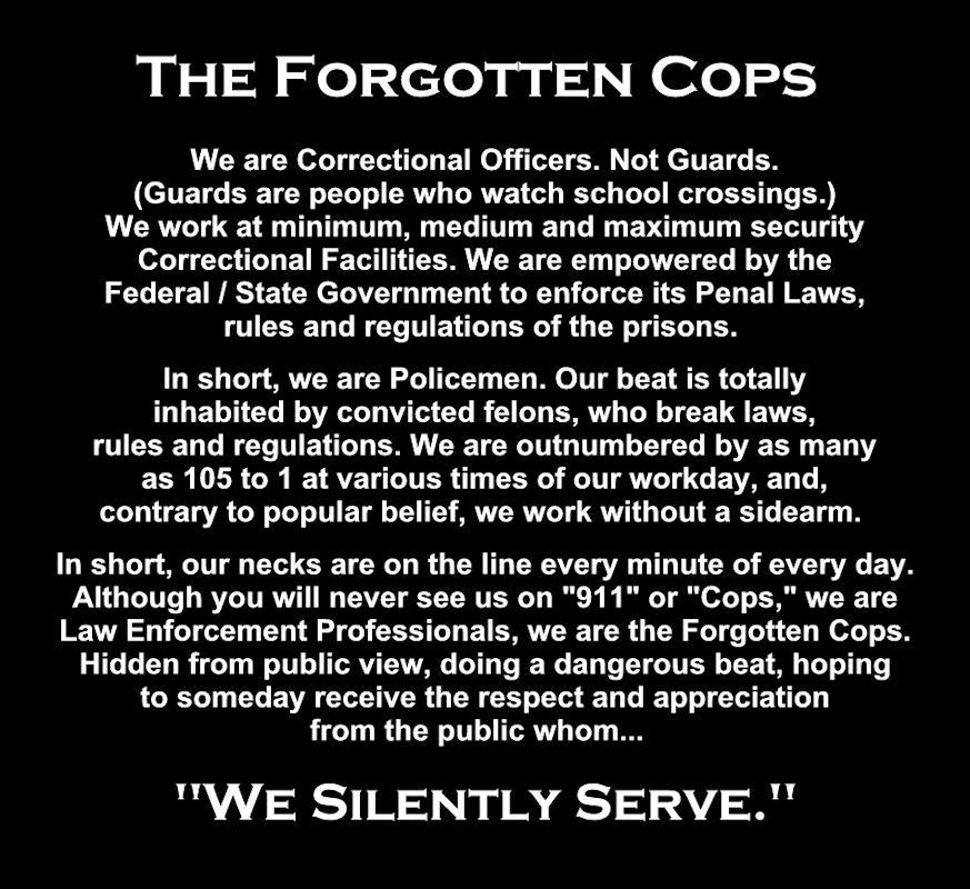 The Forgotten Cops - Laser Engraved - Black Granite Plaque - Correctio ...