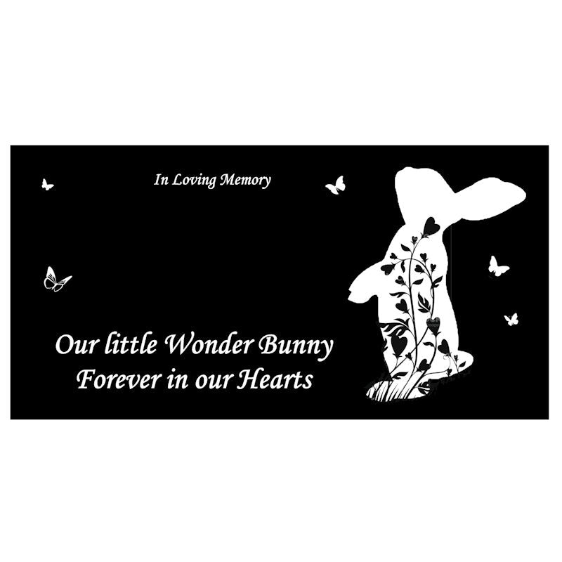 Personalized Rabbit Memorial - Granite Stone Pet Grave Marker - 6x12 ...