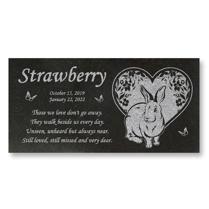 Personalized Rabbit Memorial - Granite Stone Pet Grave Marker - 6x12 ...